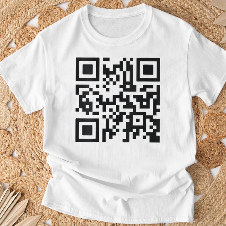 Unique Qr-Code With Humorous Hidden Message T-Shirt - Monsterry