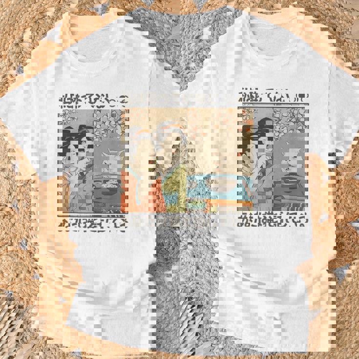 Woman Yelling At Cat Meme Geisha Cat Japanese Meme T-Shirt - Monsterry