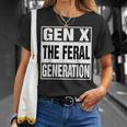 Gen X The Feral Generation Retro Humor Saying T-Shirt | Mazezy