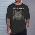 Wait I'm Goated Cat Humor Meme T-Shirt | Mazezy